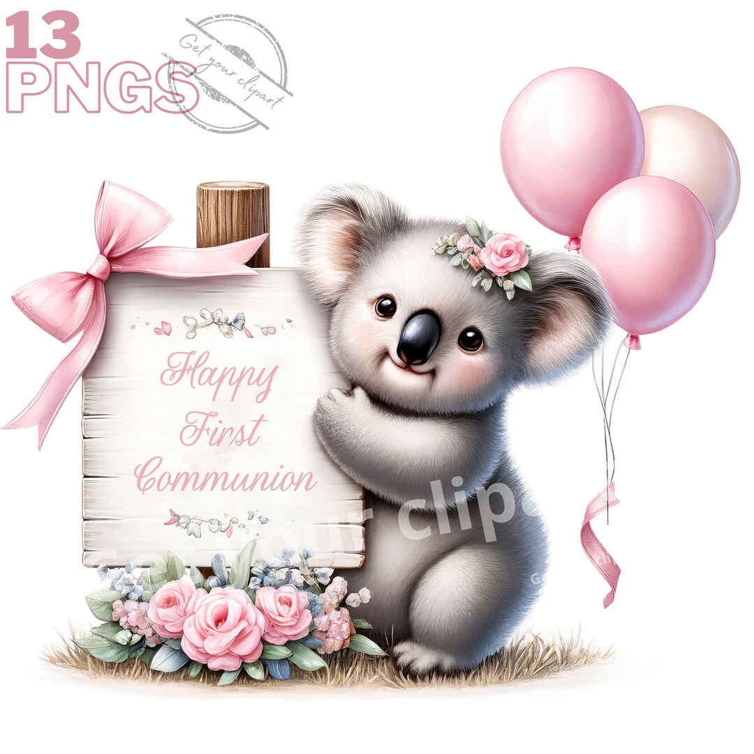 Happy First Communion Clipart Bundle, Communion Png Files, Girl ...