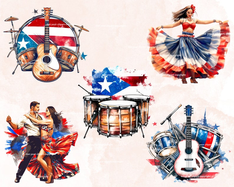 Puerto Rico Png Graphics, Puerto Rico Vibes, Summer Clipart Bundle ...