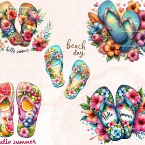 Summer Flip Flops Clipart Bundle, Summer Shoes, Beach Shoes Png, Summer ...