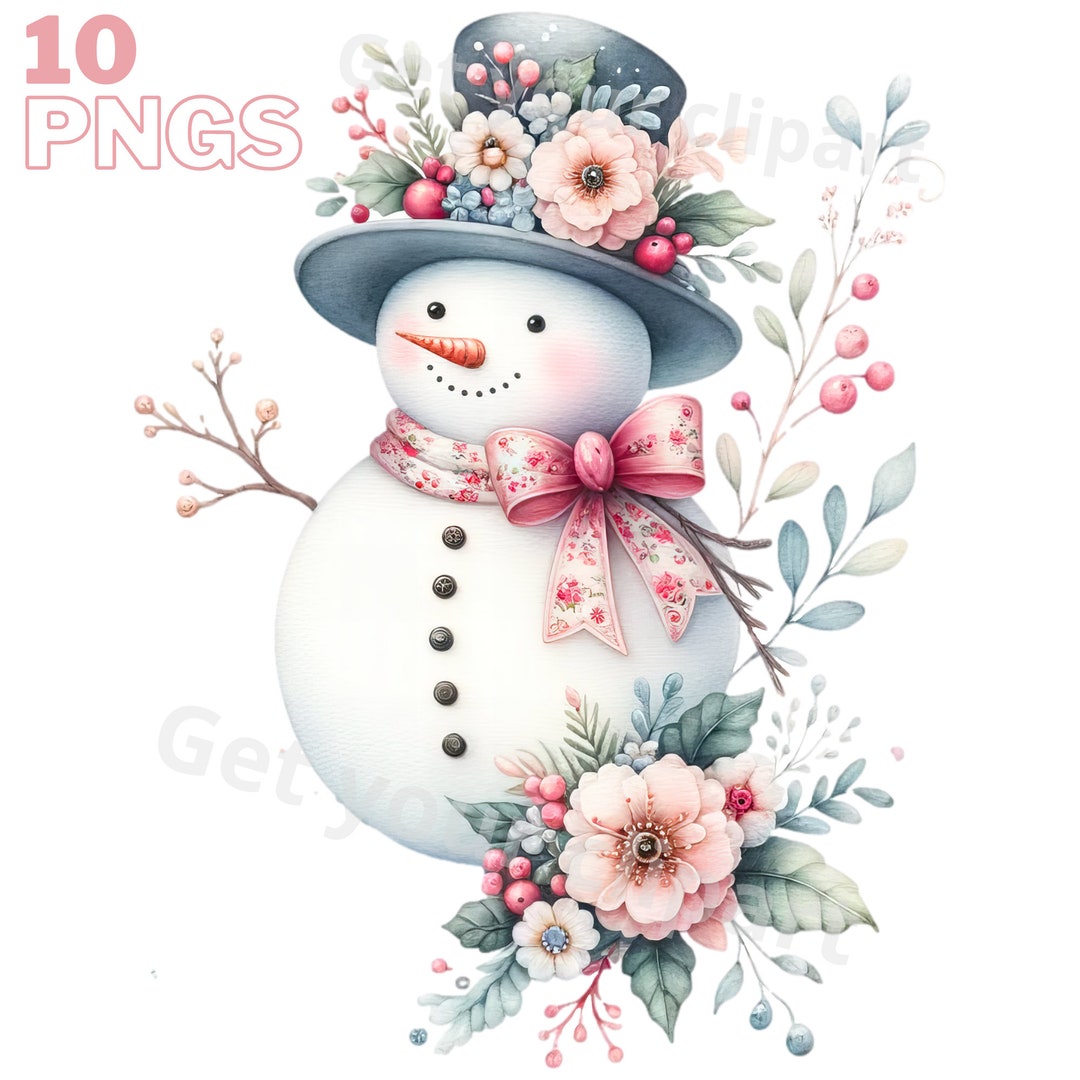 Snowman Png Clipart Bundle, Snowman Clipart Bundle, Winter Clipart Set ...