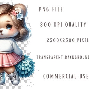 Cheerleader Teddy Bear Clipart, Nursery Graphics, Cheerleading Clipart ...