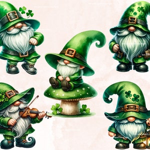 Saint Patrick's Gnomes Clipart Bundle, Gnome Png Graphics, St Patrick's ...