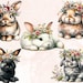 Spring Rabbit Clipart Bundle, Spring Bunny, Watercolor Bunny Graphics ...