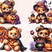 Halloween Teddy Bear Clipart Bundle, Halloween Graphics, Teddy Bear Png ...