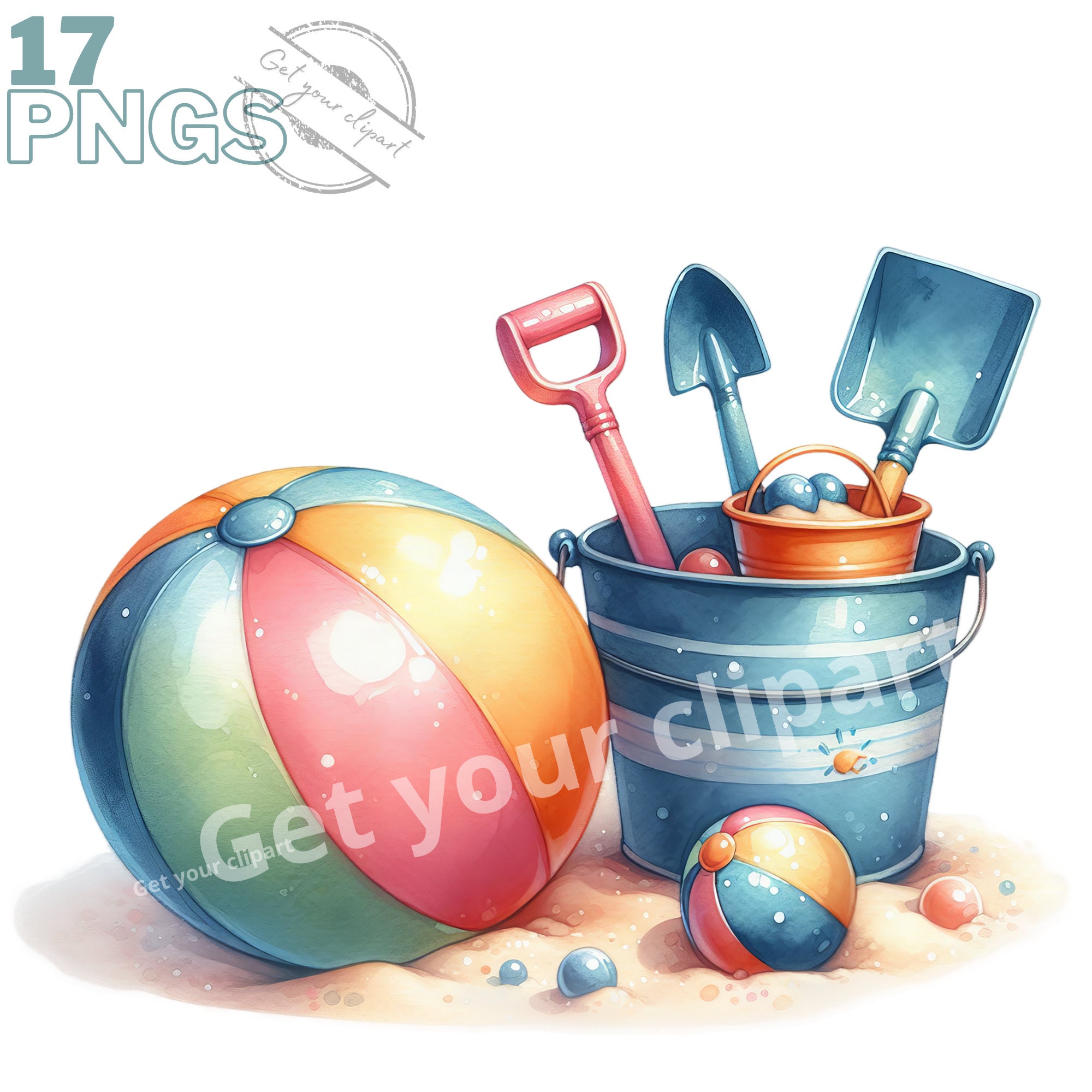 Beach Day Clipart Bundle, Beach Pngs, Kids Clipart, Summer Clipart ...