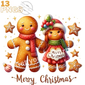 Gingerbread Men Clipart Bundle, Christmas Designs Png Graphics ...