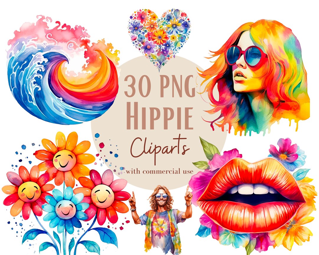 Hippie Png Designs, Hippie Soul Png Graphics, Groovy Png Cliparts ...