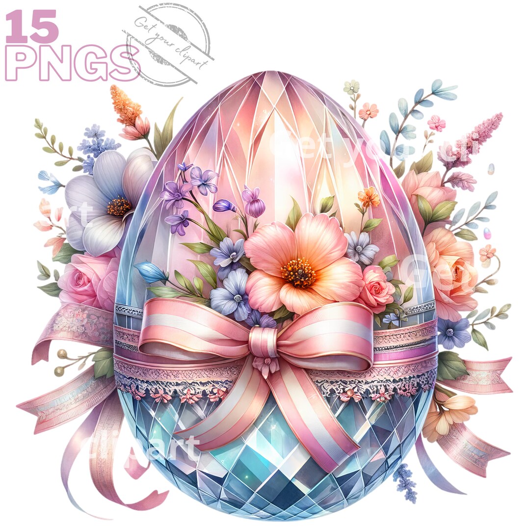 Elegant Easter Eggs Clipart Bundle, Easter Clipart, Easter Graphics ...