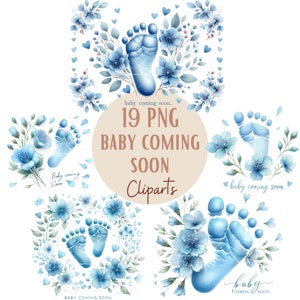 Pregnancy Announcement Clipart Bundle, Nursery Clipart, Babyshower Png ...