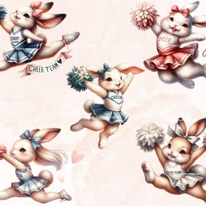 Cheerleader Bunny Clipart, Nursery Graphics, Cheerleading Clipart ...