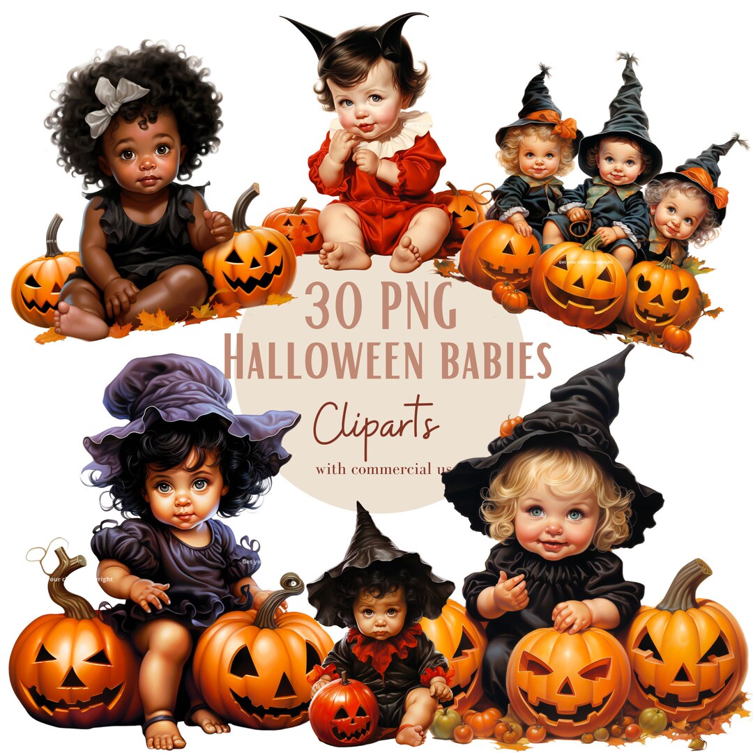 Halloween Babies Clipart Bundle, Halloween Clipart Bundle, Cute ...