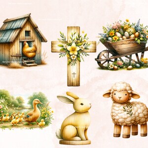 Yellow Easter Country Clipart Bundle, Easter Clipart, Country Graphics ...