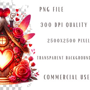 Valentines Fairy House Clipart Bundle, Fantasy Clipart Bundle ...
