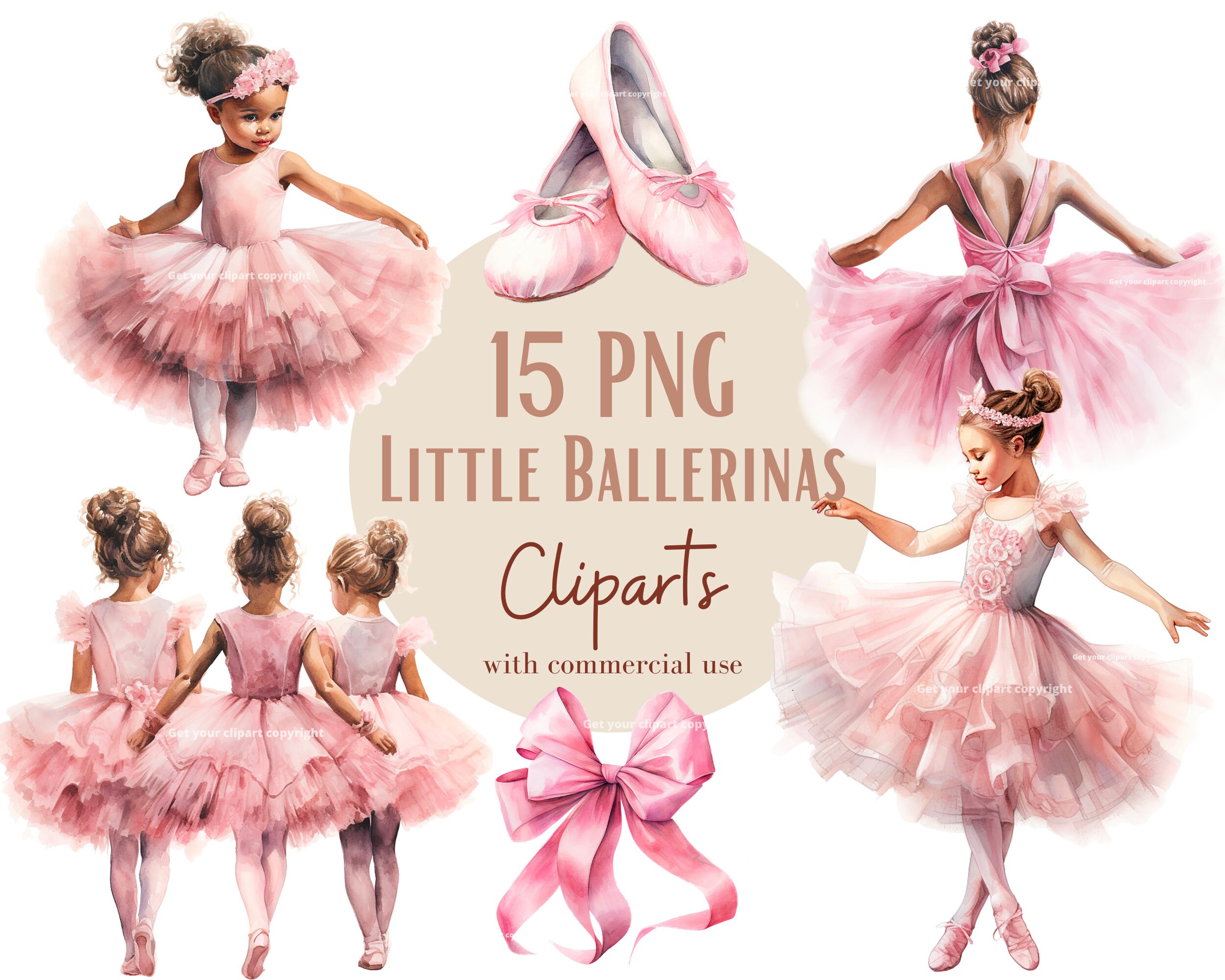 Little Ballerinas Clipart Bundle, Ballet Clipart Bundle, Set of 15 ...
