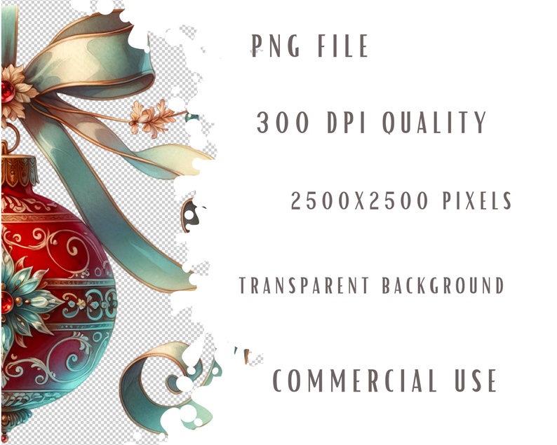 Victorian Christmas Balls Clipart Bundle, Christmas Png Graphics ...