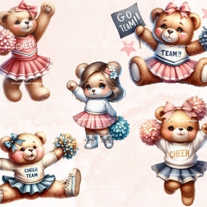 Cheerleader Teddy Bear Clipart, Nursery Graphics, Cheerleading Clipart ...