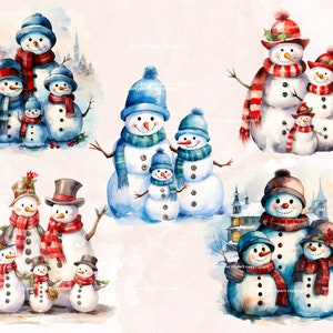 Snowman Png Clipart Bundle, Snowman Clipart Bundle, Winter Clipart Set ...