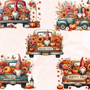 Fall Truck and Gnomes Png Graphics, Happy Fall Png, Farm Truck Png ...