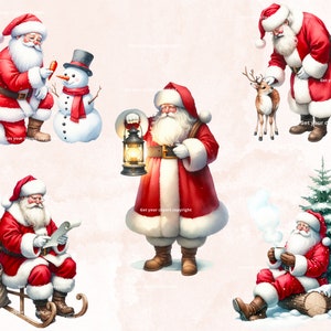 Santa Claus Clipart Bundle, Santa Claus Png Bundle, Santa Clipart Set ...
