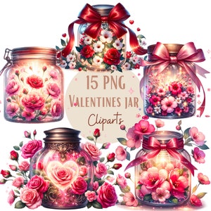 Valentines Jar Clipart Bundle, Valentines Clipart, Valentines Png ...