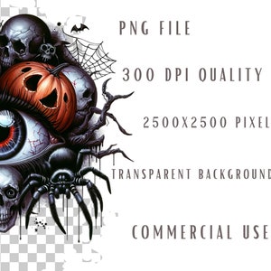 Halloween Creepy Eye Clipart Bundle, Spooky Halloween Png Graphics ...