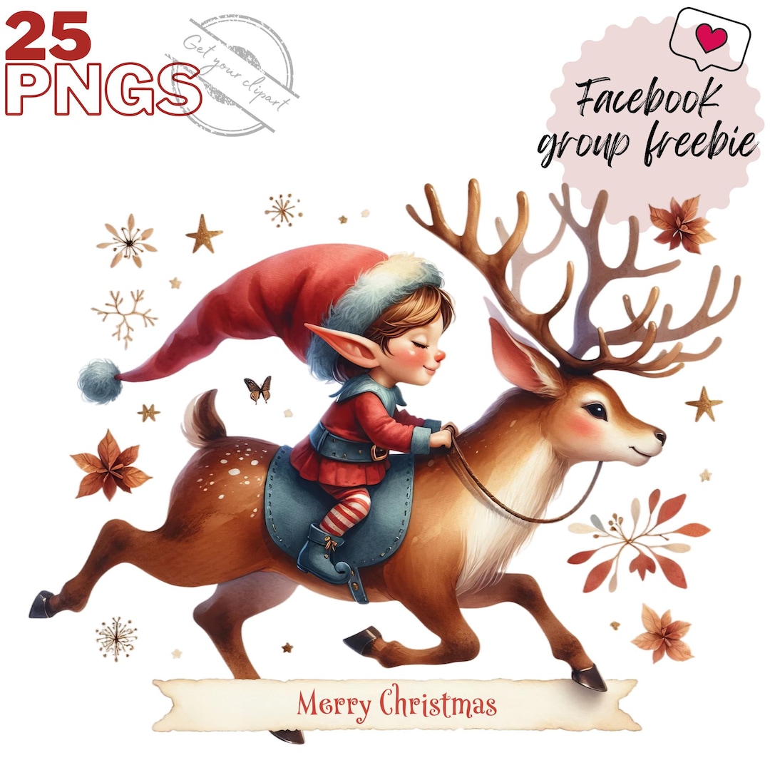 Christmas Elf Clipart Bundle, Christmas Png Bundle, Fantasy Clipart ...
