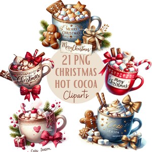 Christmas Drinks Watercolor Clipart Bundle, Christmas Png Bundle ...