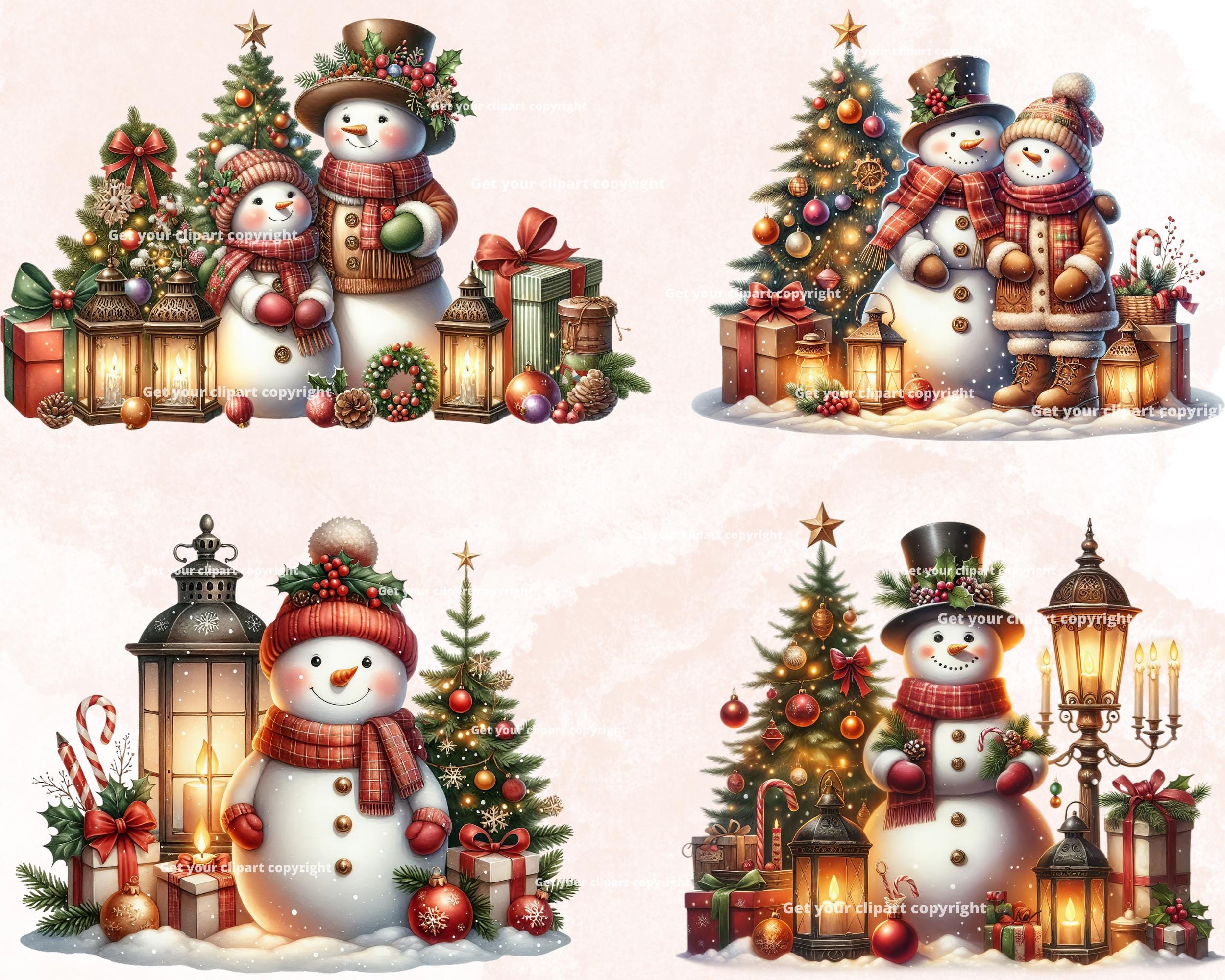 Snowman Png Clipart Bundle, Snowman Clipart Bundle, Winter Clipart Set ...
