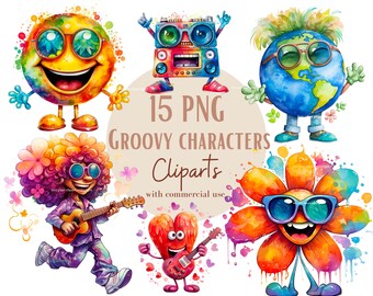 Hippie SVG Groovy Clipart Rainbow Digital Smile Paper Groovy Birthday ...