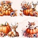 Fall Floral Pumpkin Clipart Bundle, Floral Pumpkin Png, Hello Fall ...