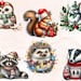 Christmas Woodland Animals Clipart Bundle, Woodland Graphics, Animals ...