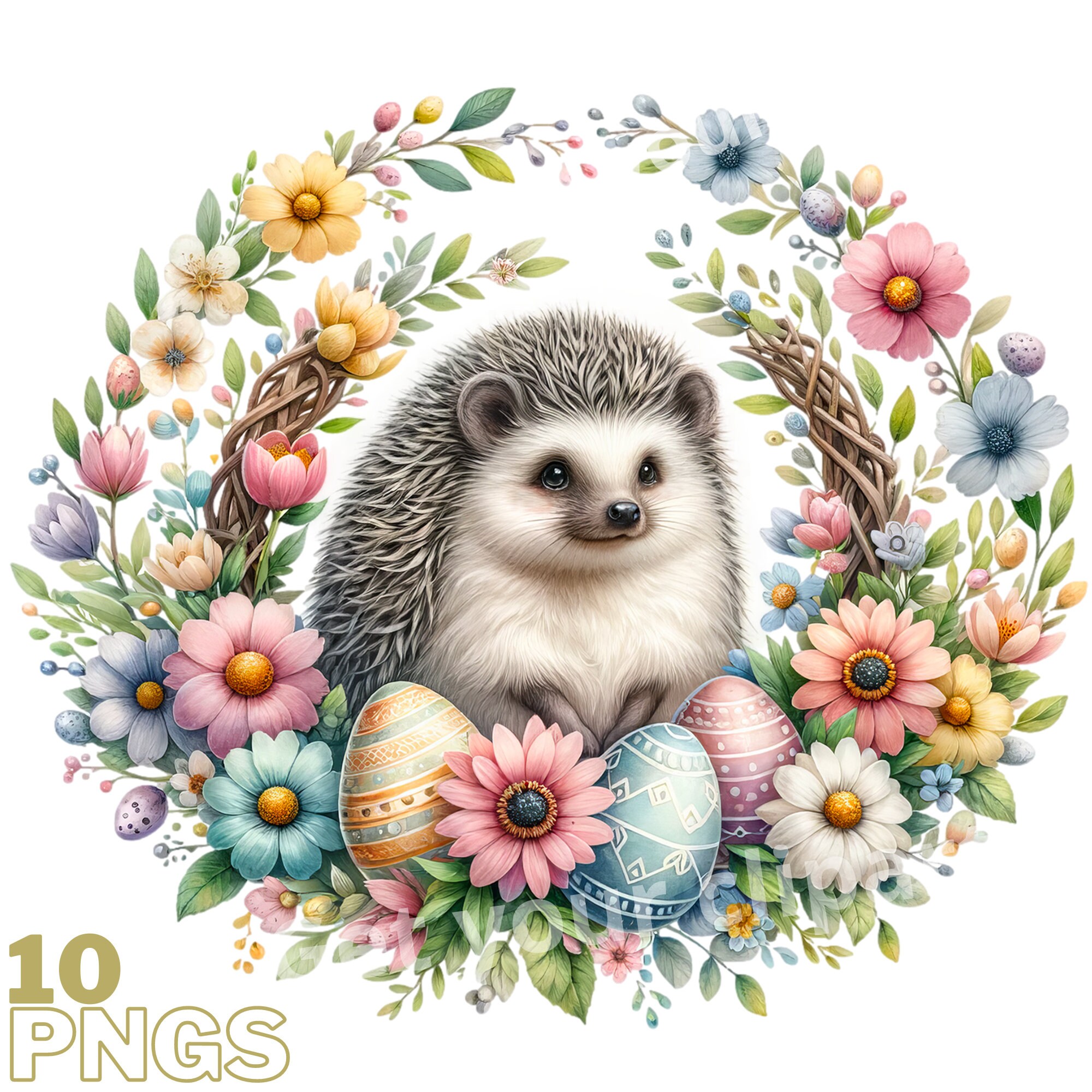 Easter Hedgehog Clipart Bundle, Easter Clipart, Easter Graphics, Easter ...
