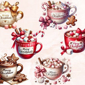 Christmas Drinks Watercolor Clipart Bundle, Christmas Png Bundle ...