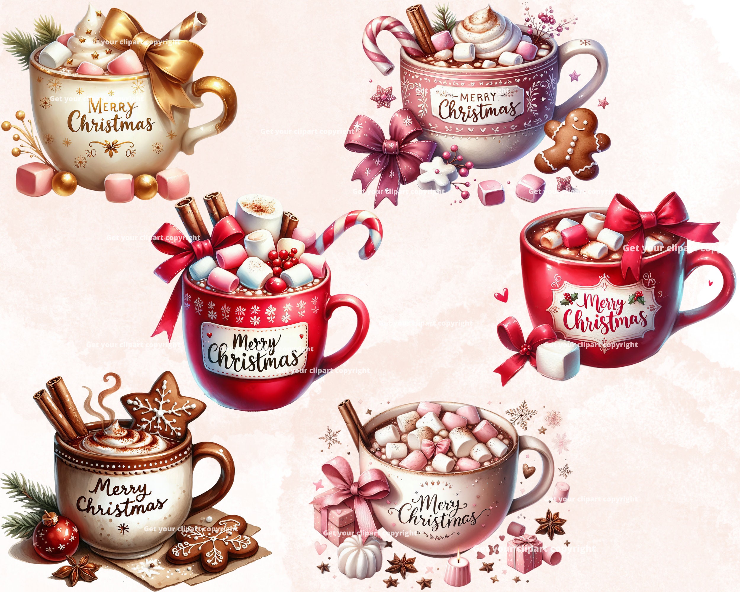 Christmas Drinks Watercolor Clipart Bundle, Christmas Png Bundle ...