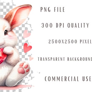 Valentines Bunny Clipart Bundle, Valentines Clipart, Valentines Png ...