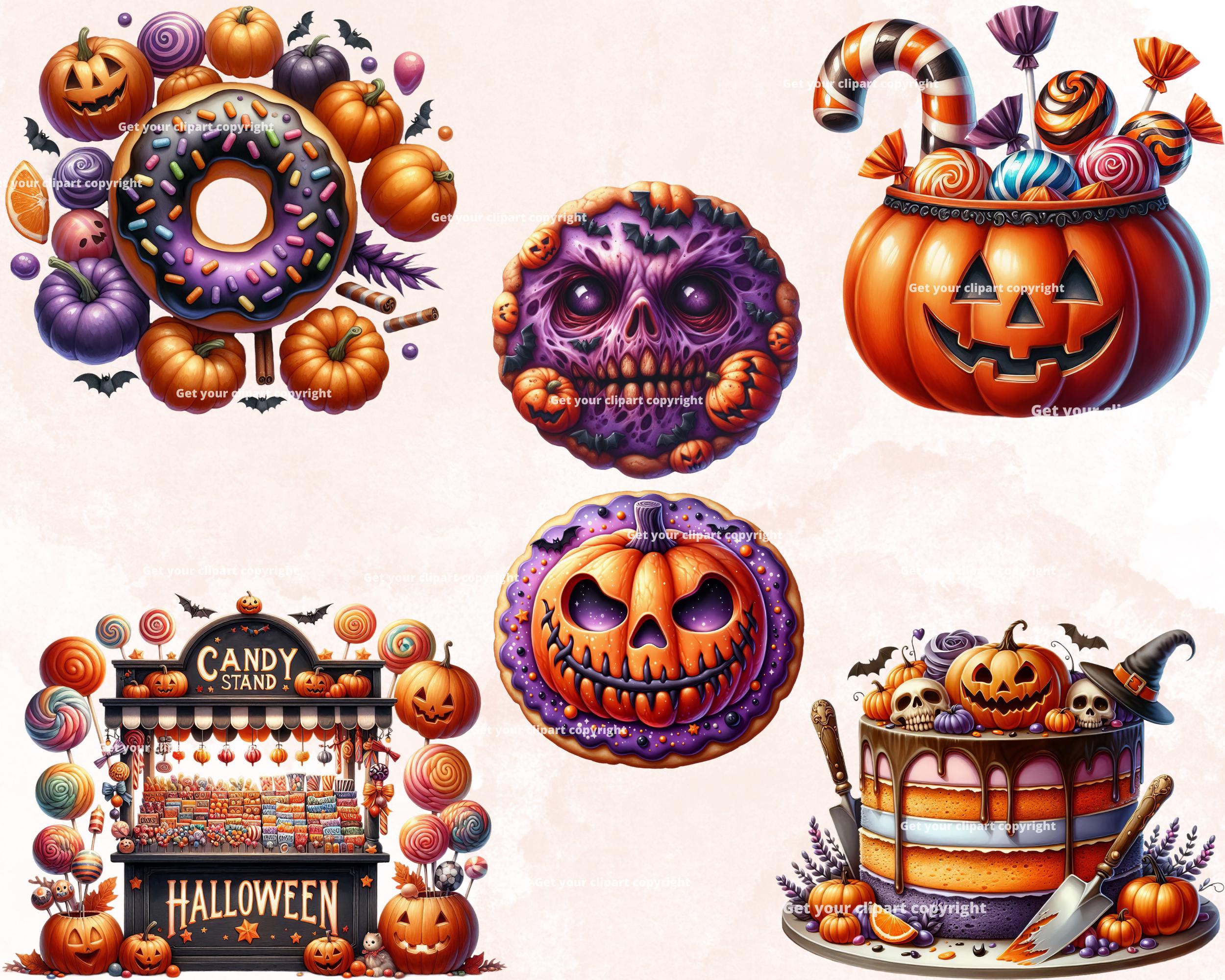 Halloween Treats Clipart Bundle, Halloween Candies Png, Halloween ...