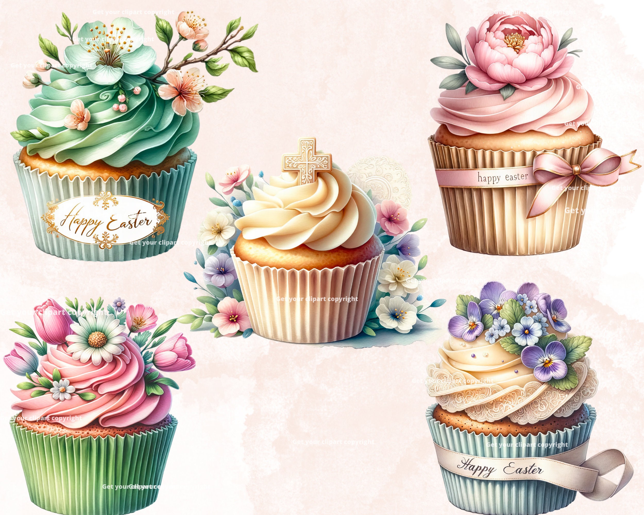 Easter and Spring Clipart Bundle, Spring Graphics, Easter Png Designs ...