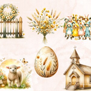 Yellow Easter Country Clipart Bundle, Easter Clipart, Country Graphics ...