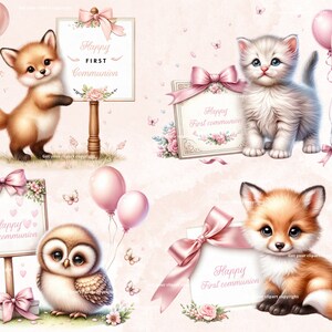 Happy First Communion Clipart Bundle, Communion Png Files, Girl ...