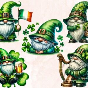 Saint Patrick's Gnomes Clipart Bundle, Gnome Png Graphics, St Patrick's ...