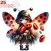 Cute Ladybug Fairy Clipart Bundle, Fantasy Png Bundle, Ladybug Png ...
