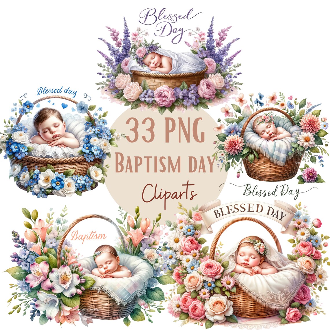 Baptism Day Cliparts Bundle, Baptism Png Files, Baby Baptism Png ...