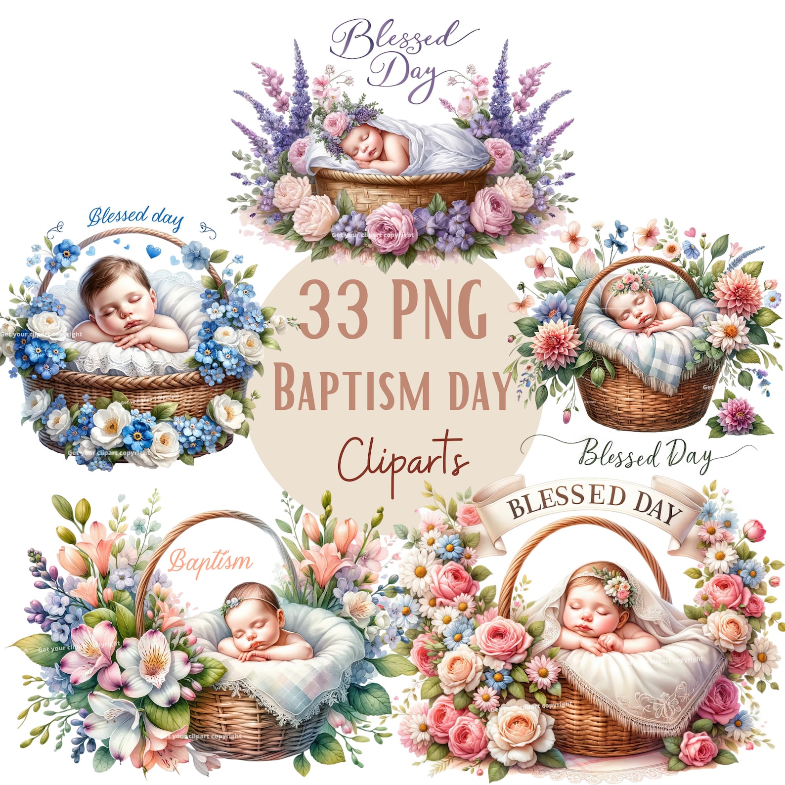 Baptism Day Cliparts Bundle, Baptism Png Files, Baby Baptism Png ...
