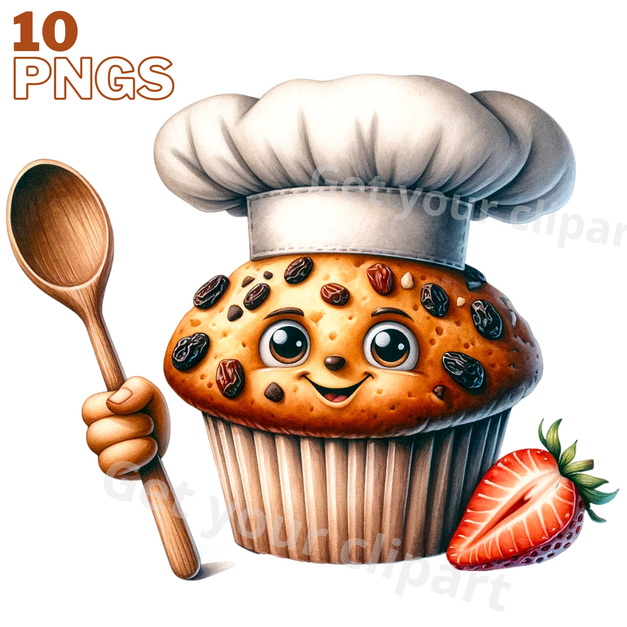 Funny Muffin Clipart Bundle, Treats Graphics, Sweet Treats Clipart ...