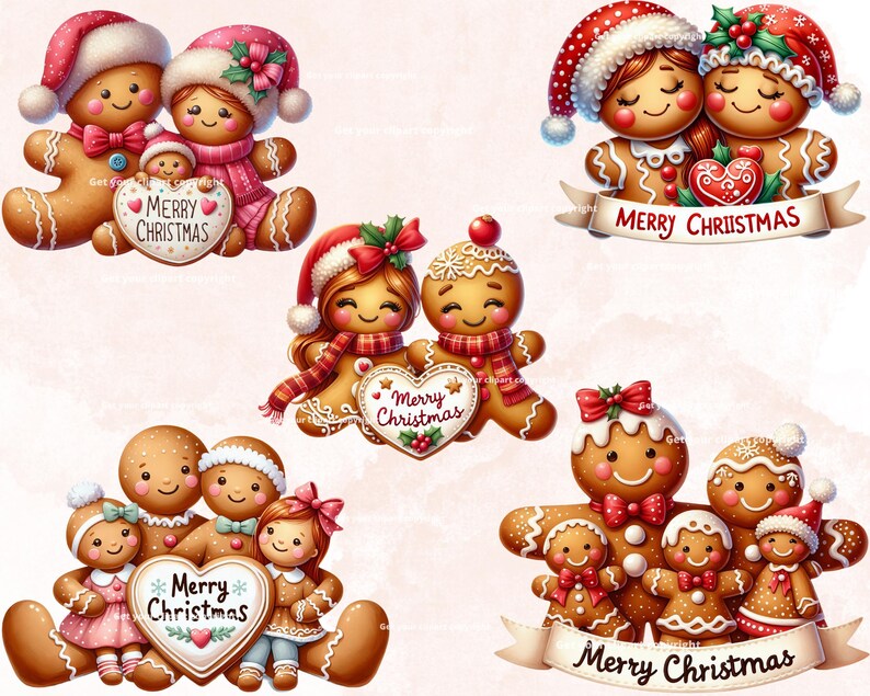 Gingerbread Men Clipart Bundle, Christmas Designs Png Graphics ...