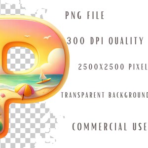 Summer Alphabet Clipart Bundle, Summer PNG Designs, Summer Clipart ...