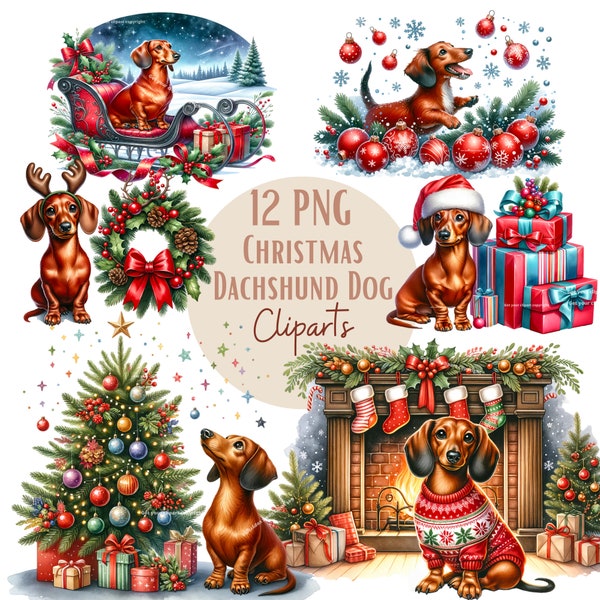 Christmas Dachshund - Etsy