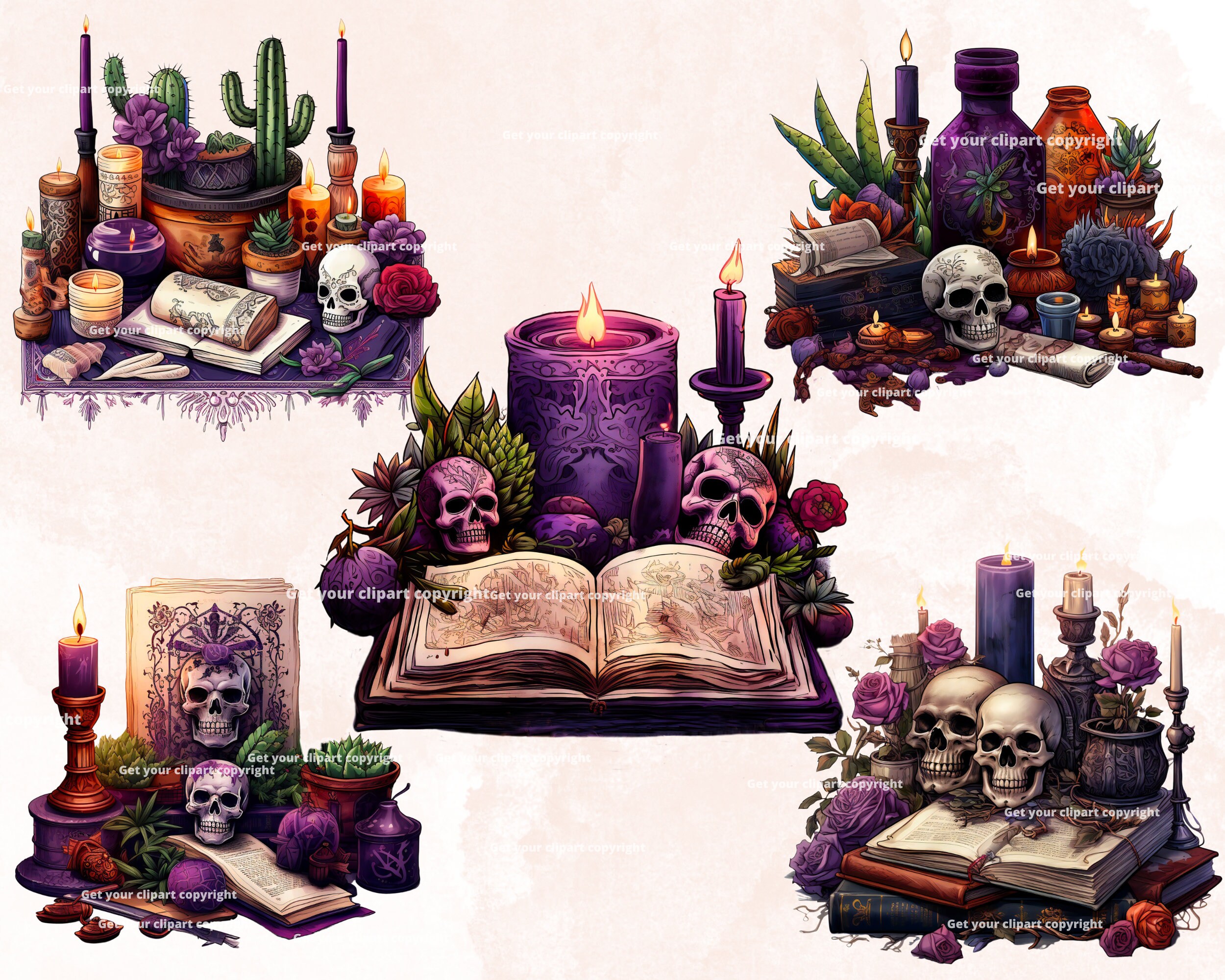 Voodoo Black Magic Clipart Bundle, Halloween Png Graphics, Halloween ...