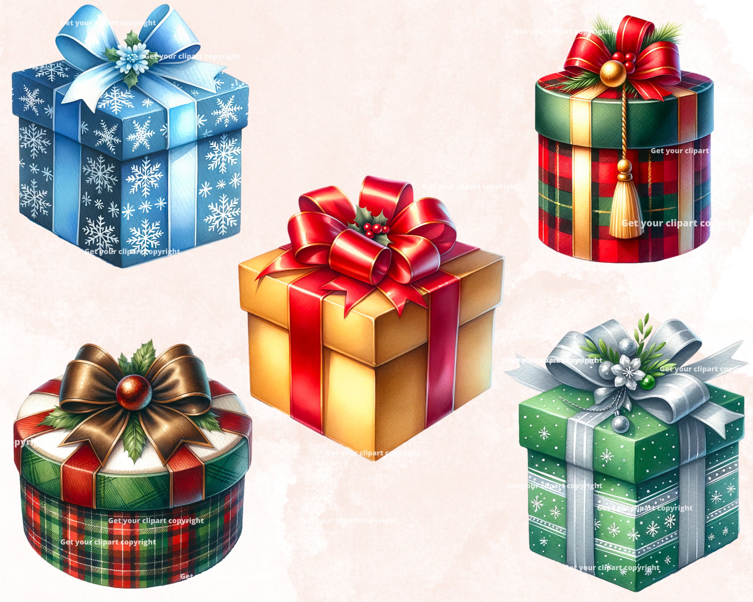 Christmas Present Clipart Bundle, Christmas Gifts Graphics, Gifts ...