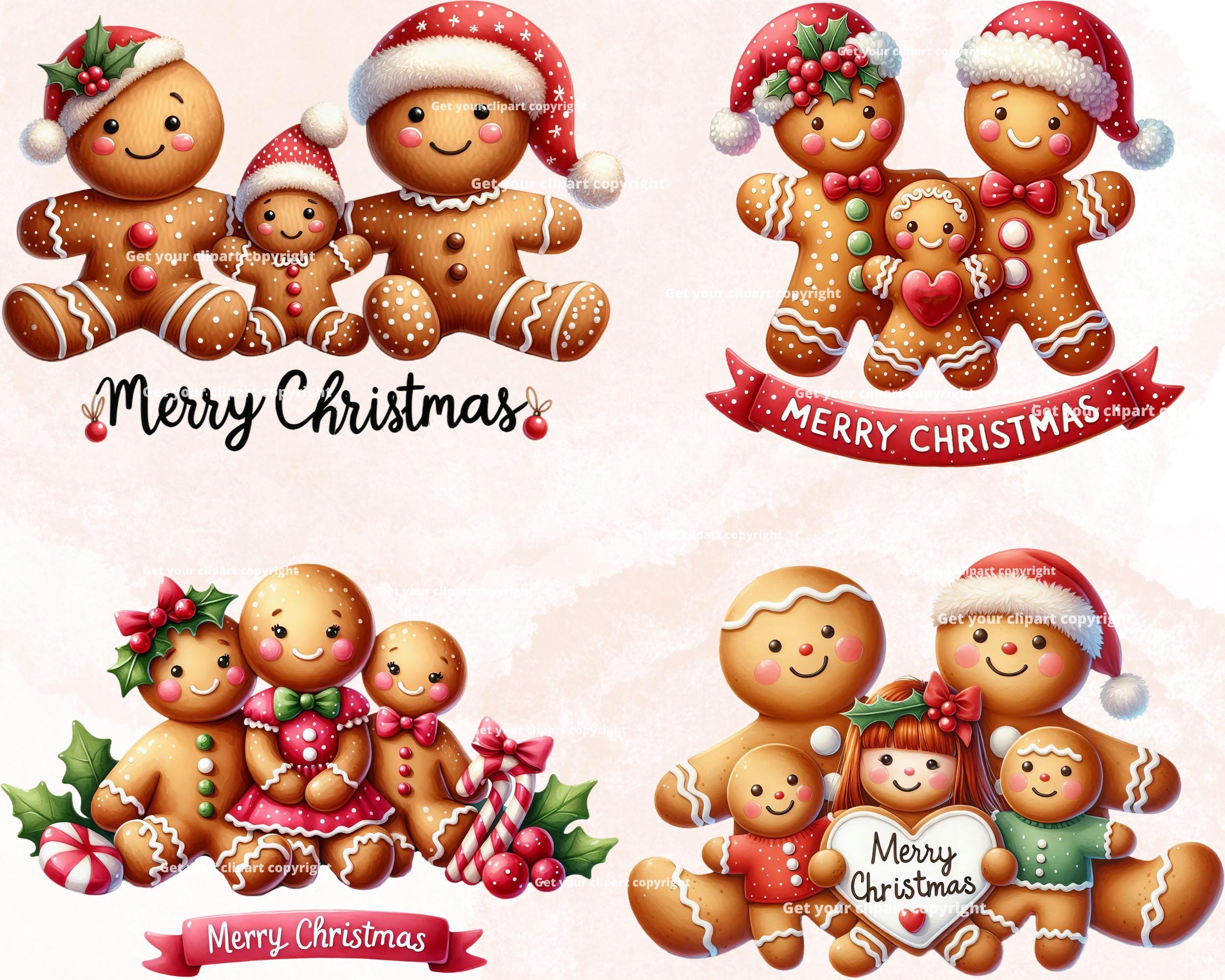 Gingerbread Men Clipart Bundle, Christmas Designs Png Graphics ...